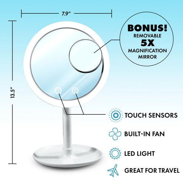 Nubrilliance Beauty Breeze Lighted Magnification Makeup Shaving Mirror